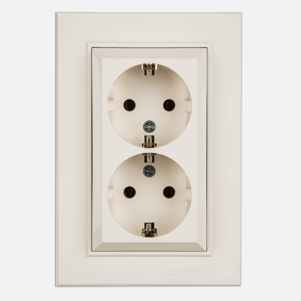 Makel Karea 2' li Topraklı Priz Krem - Bauhaus