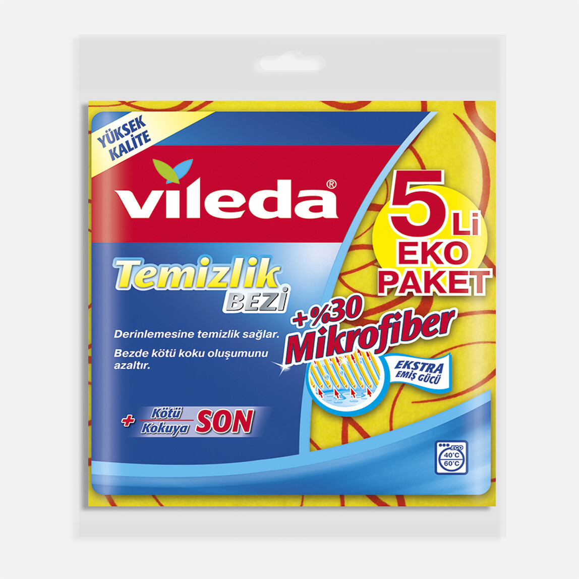 Vileda %30 Mikrofiberli Temizlik Bezi 5'li Paket - Bauhaus