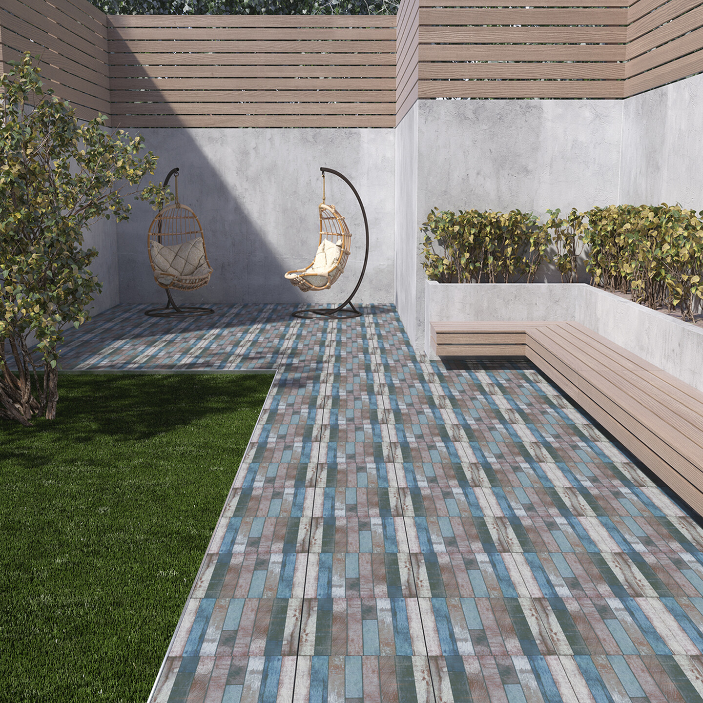 Duratiles Vintage Karo Blue Art 45 x 45 cm 1,22 m2 - Bauhaus