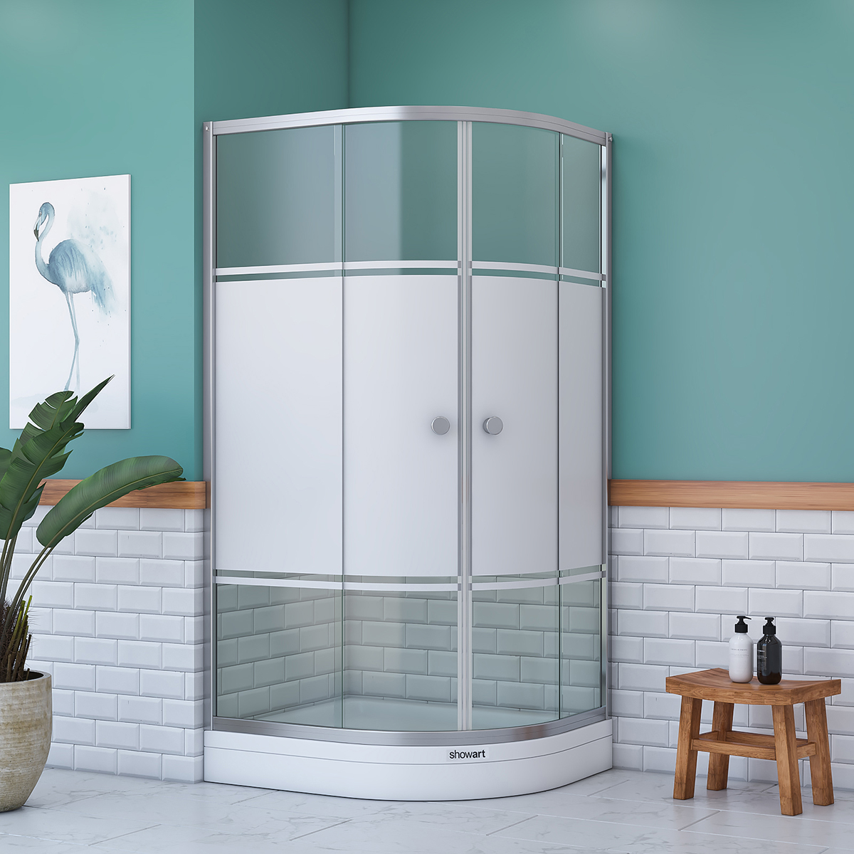 Er-Duş Titan Sol Asimetrik Duşakabin 90x120cm - Bauhaus