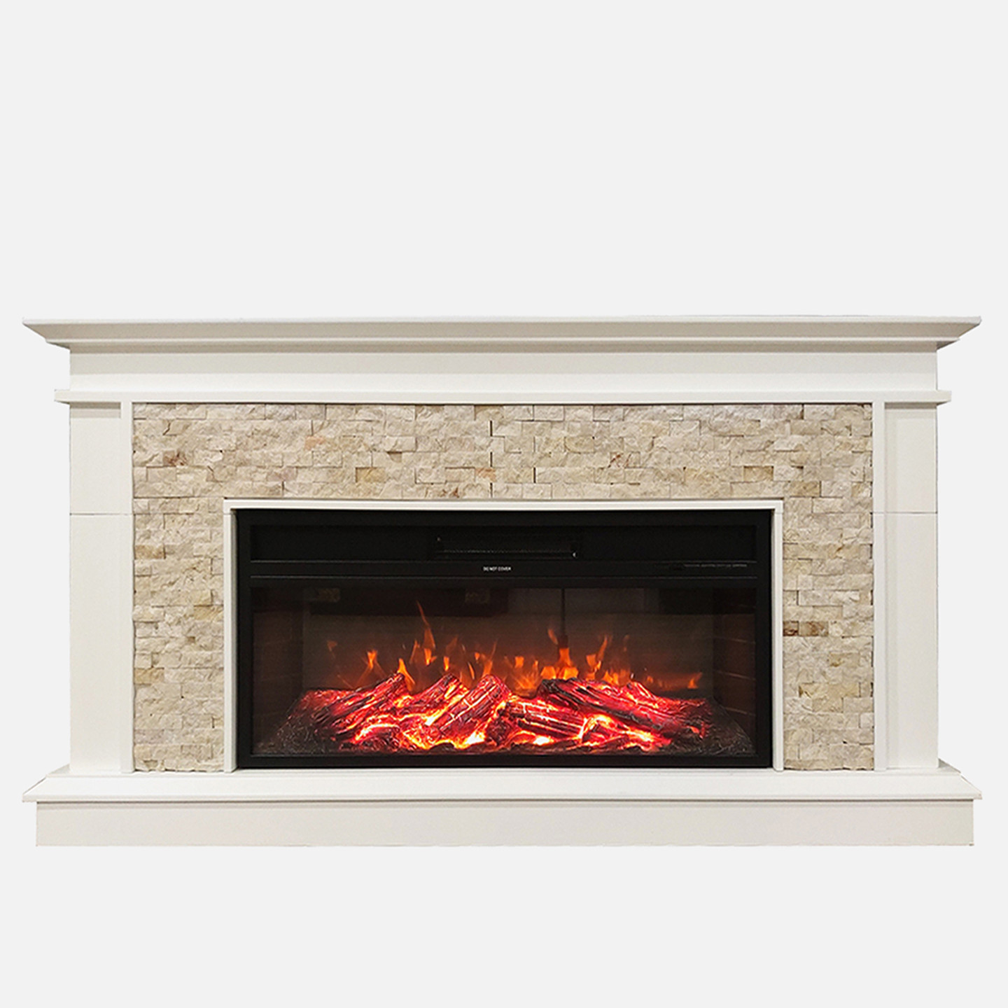 Dlc Tuvalu 1800W Doğaltaş Dekoratif Şömine Krem - Bauhaus