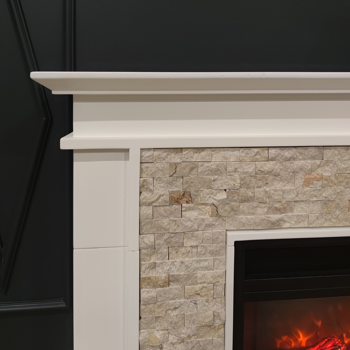 Dlc Tuvalu 1800W Doğaltaş Dekoratif Şömine Krem - Bauhaus