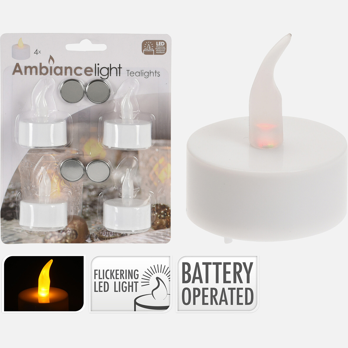 4'lü Tealight Led Mum Seti - Bauhaus