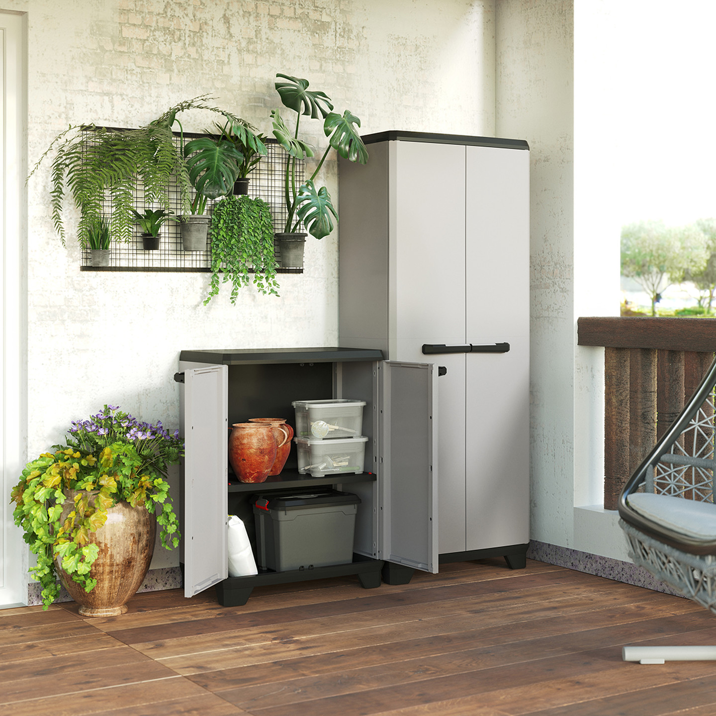 Keter Planet 3 Raflı Plastik Dolap Antrasit - Bauhaus