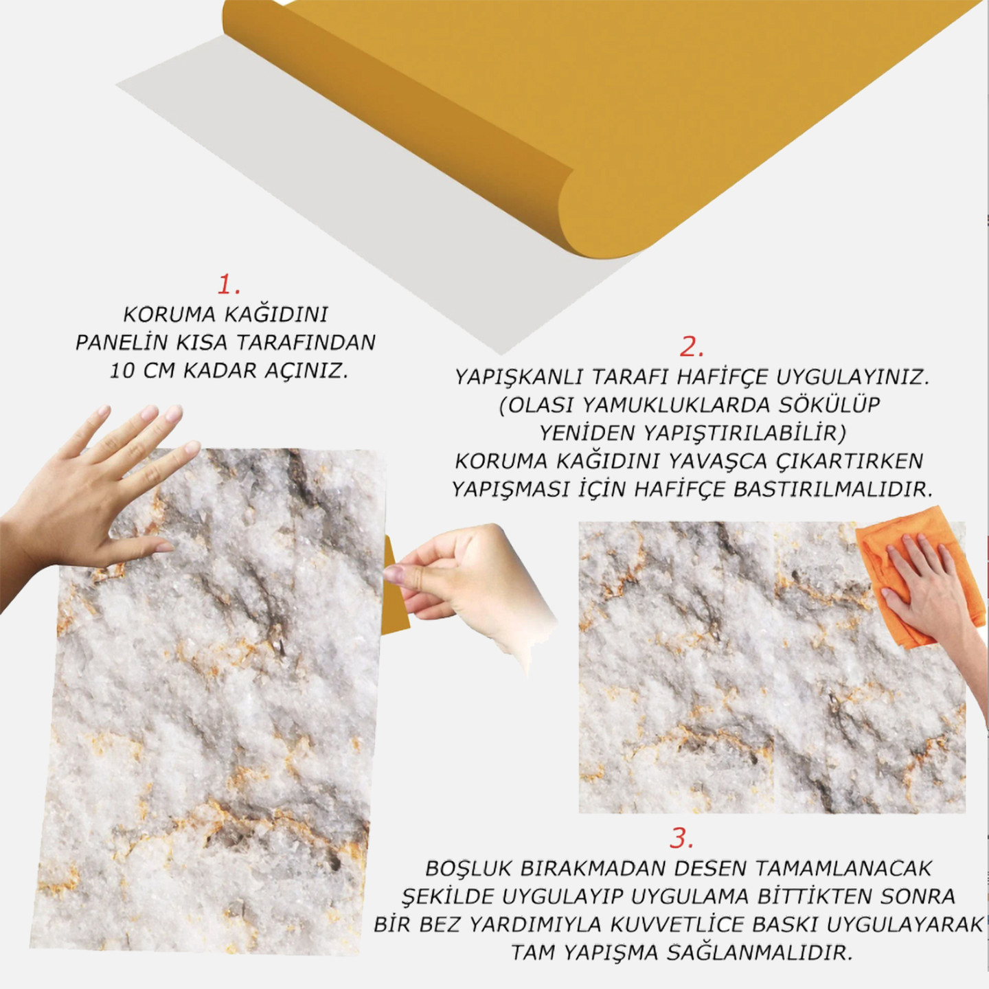 Tink Gold Mermer Desenli Panel Pvc Karo - Bauhaus