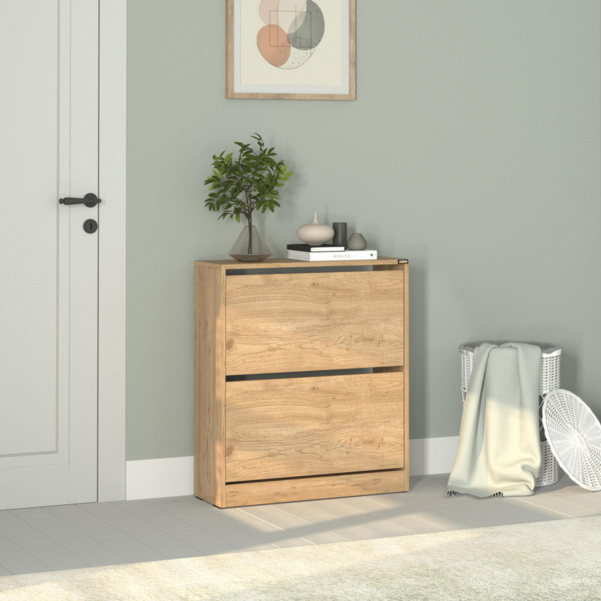 Adore Flat Duo 2 Katlı Geniş Ayakkabılık - Florida Meşe - Bauhaus